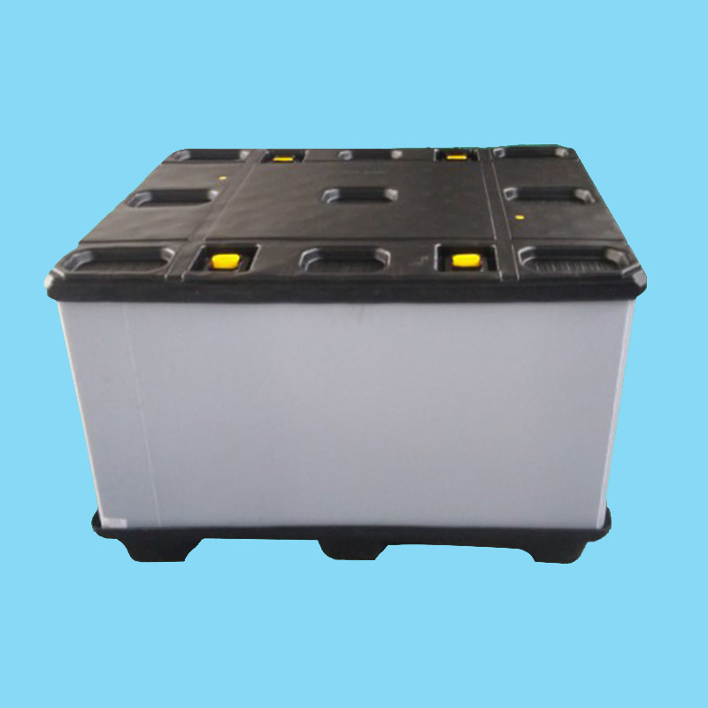 Collapsible Plastic Pallet Box with Belt