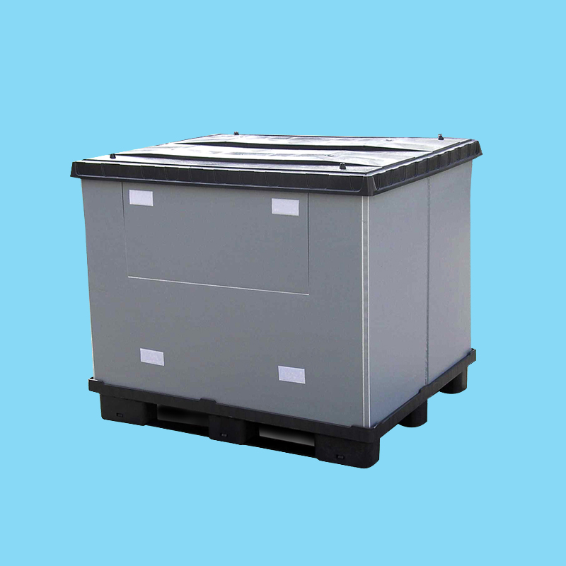 Collapsible Plastic Pallet Box with Belt