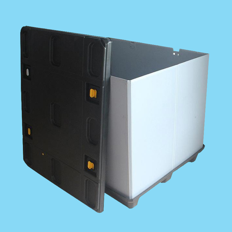 Collapsible Plastic Pallet Box with Belt