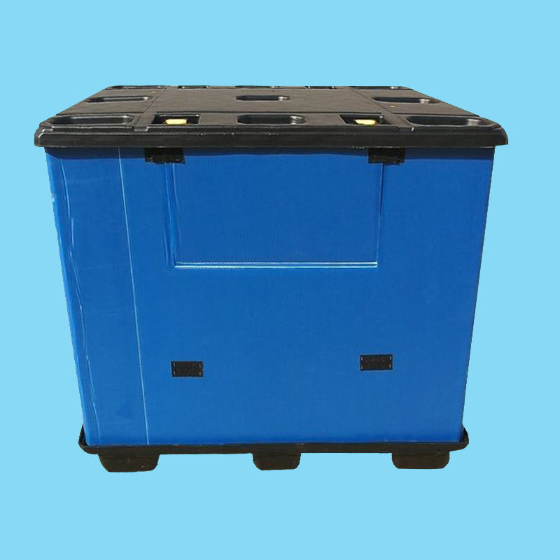 Blue Plastic Pallet Box Custom Sizes